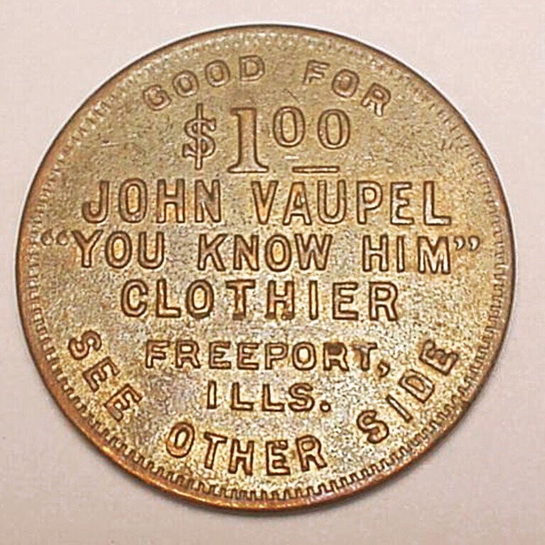 John Vaupel Clothier – Advertising Token – Falkner/Jarrell Family History