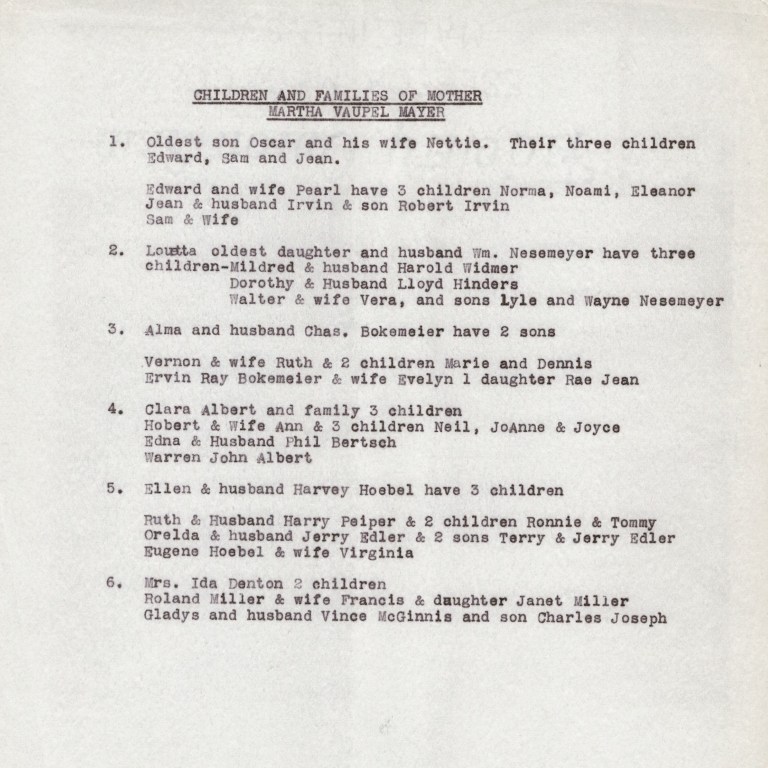 Martha Vaupel Mayer Descendants – Falkner/Jarrell Family History